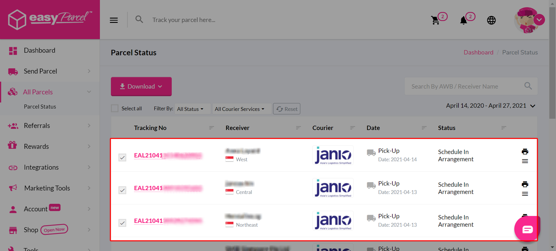 How to download and print shipping documents? : EasyParcel (Singapore ...