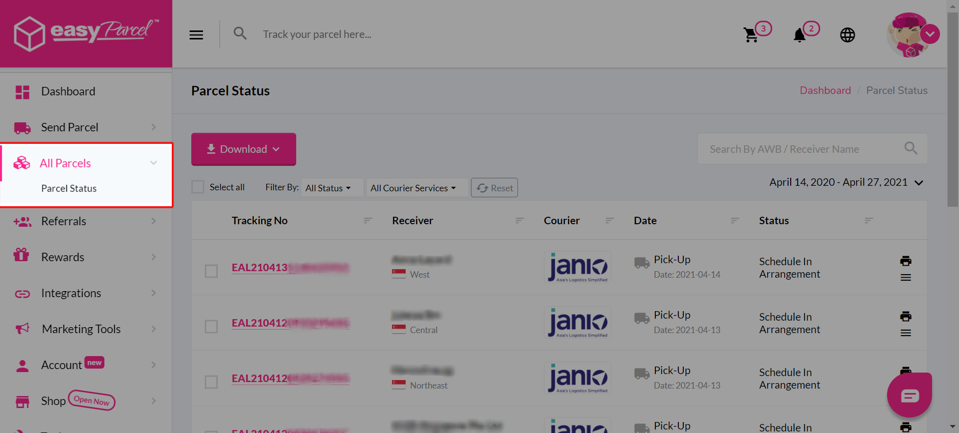 How to download and print shipping documents? : EasyParcel (Singapore ...