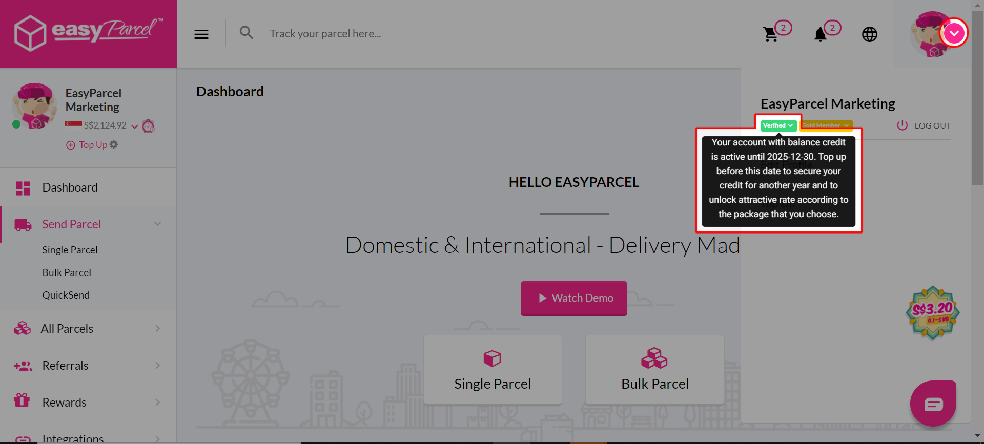 What is EasyParcel credit? : EasyParcel (Singapore) Help Centre