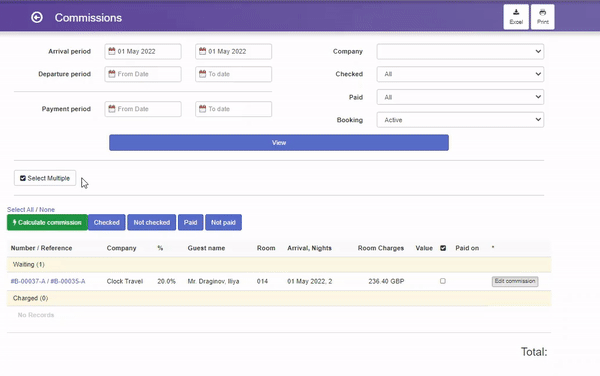 Commission calculation module : Support Centre