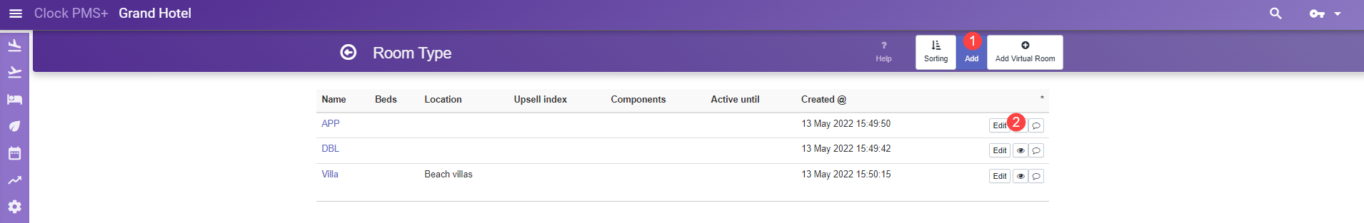 Set Room Types (Units) in Your Hotel with Clock PMS+ : Support Center