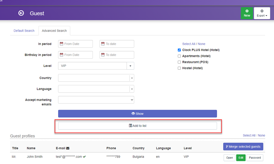 Mailing lists and Hotel Registry : Support Centre