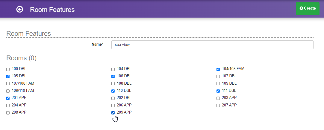 Room Features : Support Centre