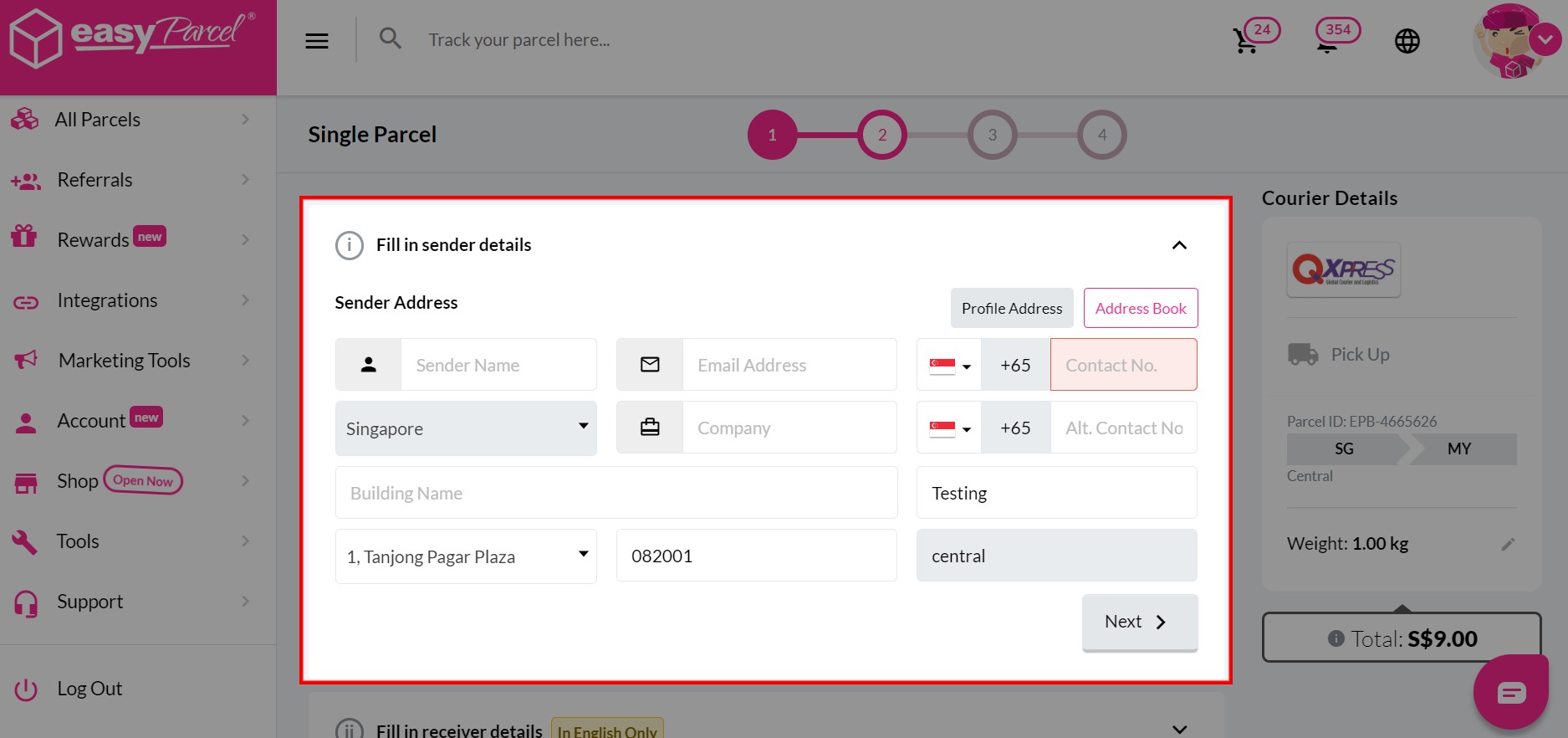 How to create international shipments via Single Parcel? : EasyParcel ...