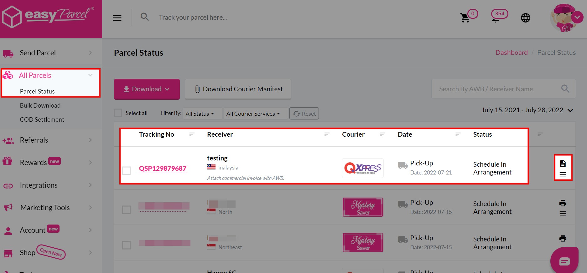 How to create international shipments via Single Parcel? : EasyParcel ...