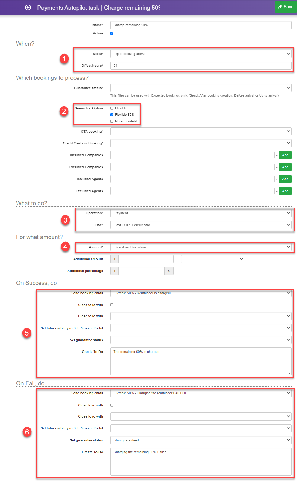 The Payment Autopilot - Example tasks : Support Centre