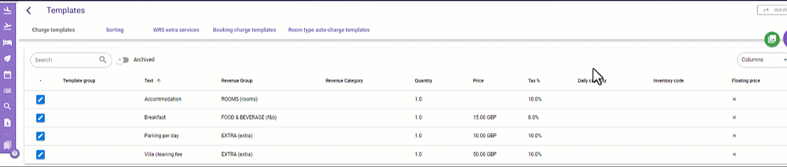 Create and Setup Charge Templates in Clock PMS+ : Support Center