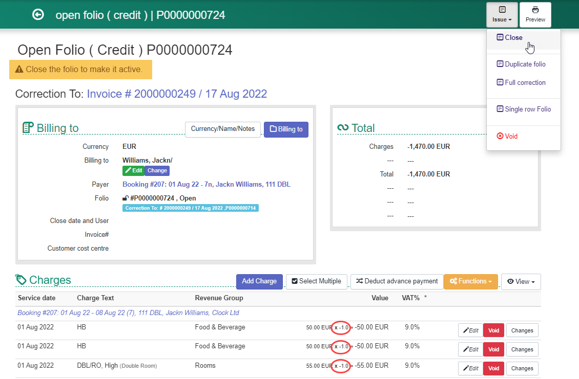 Folio/Document Operations : Support Centre