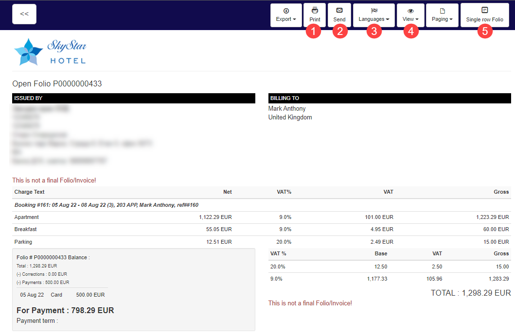 Folio Preview, Printing and Sending : Support Centre