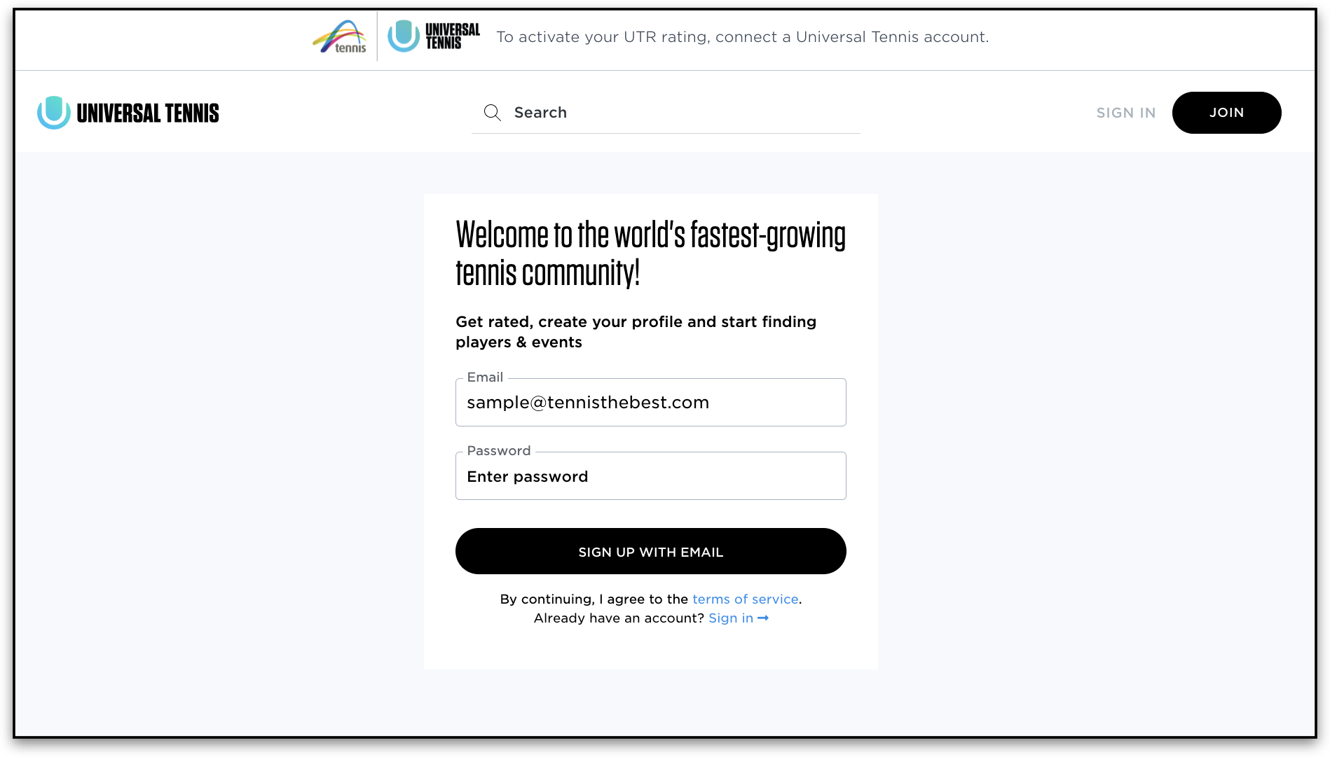 Activating your UTR Rating from Match Centre : Help Center