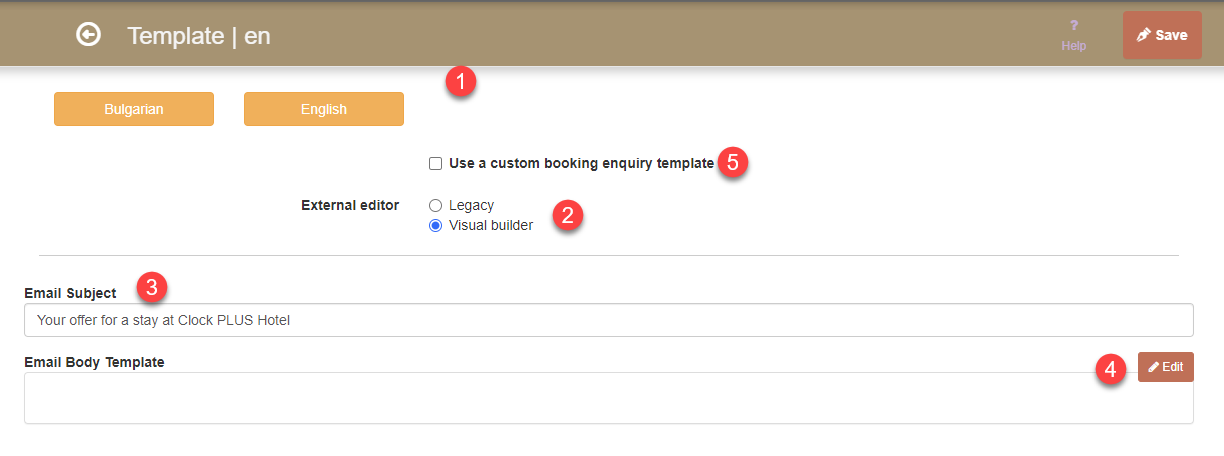 Custom Booking Enquiry Template : Support Centre