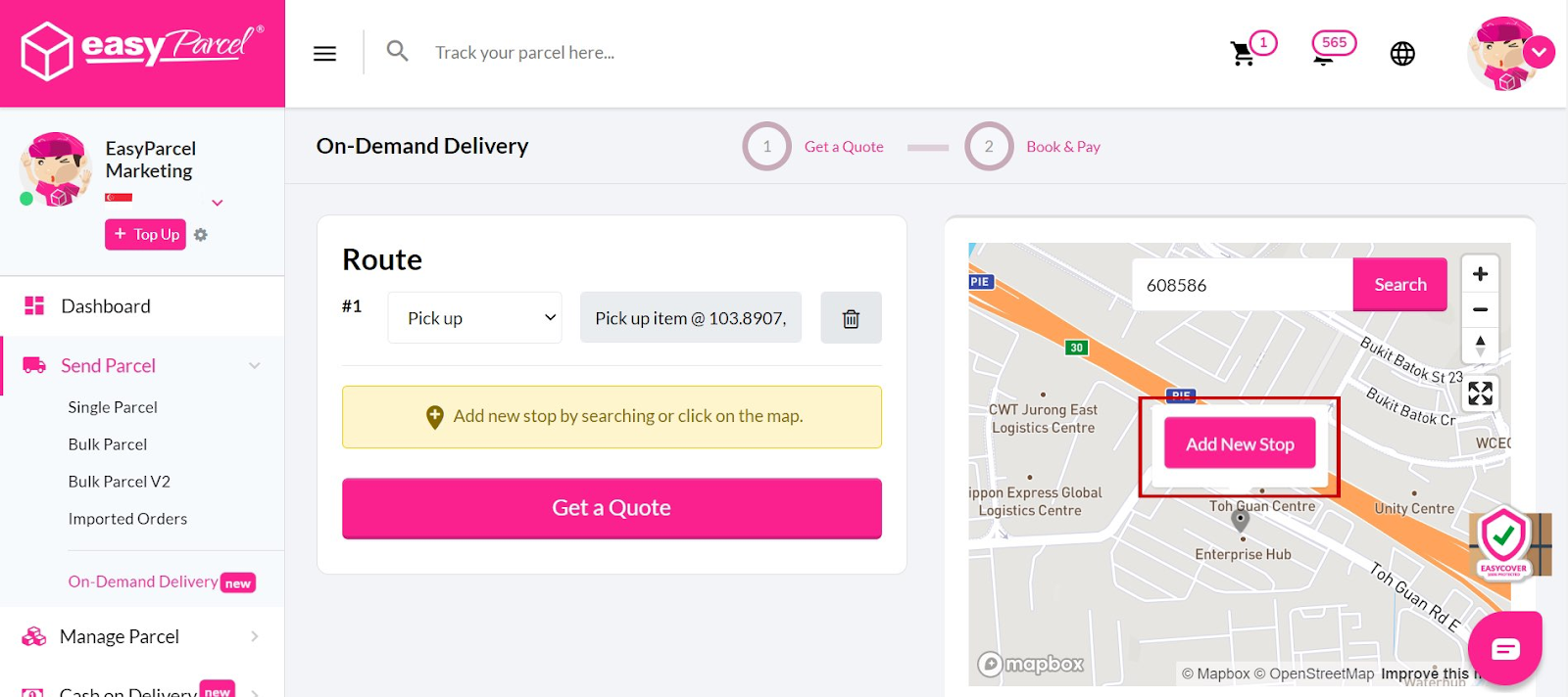 How to create On-Demand parcels? : EasyParcel (Singapore) Help Centre