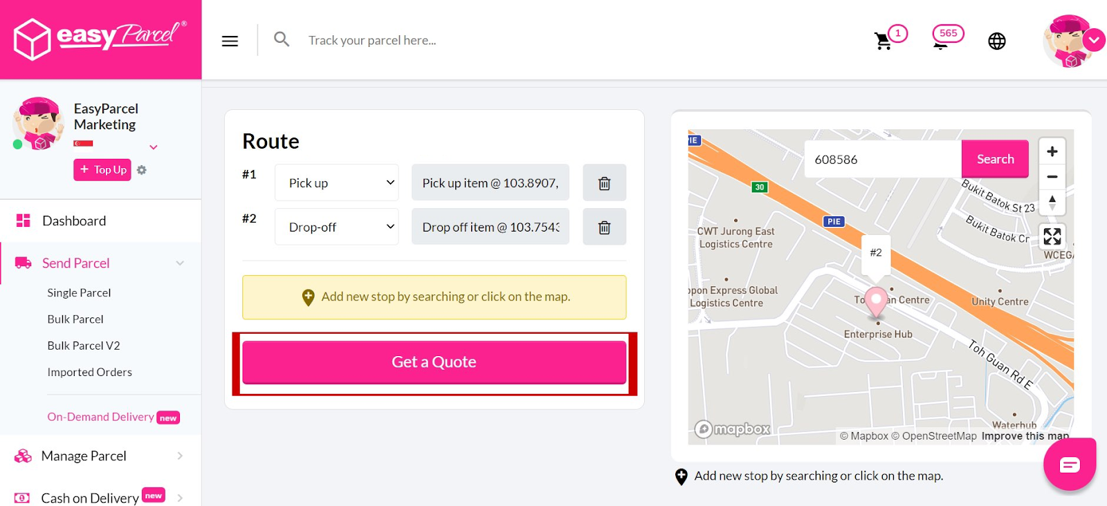 How to create On-Demand parcels? : EasyParcel (Singapore) Help Centre