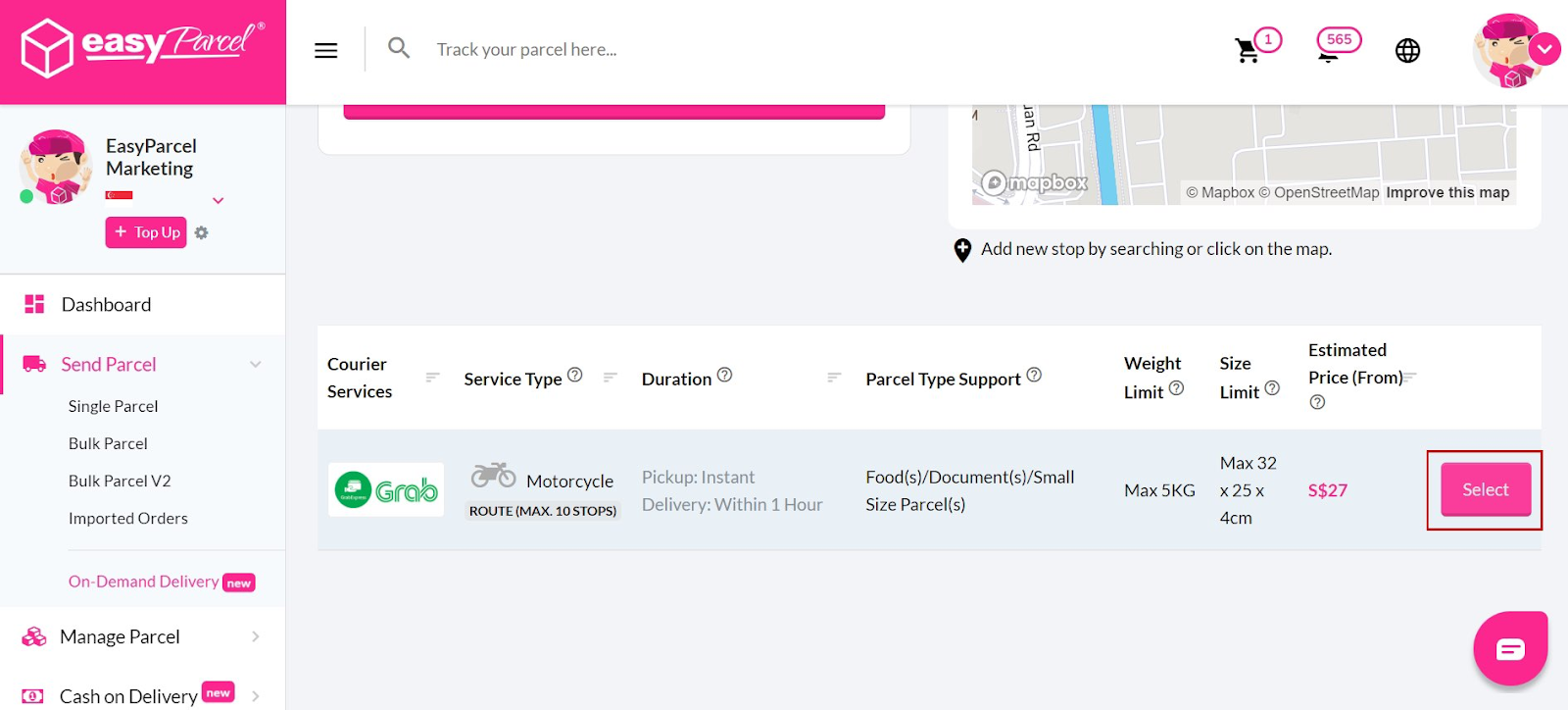 How to create On-Demand parcels? : EasyParcel (Singapore) Help Centre