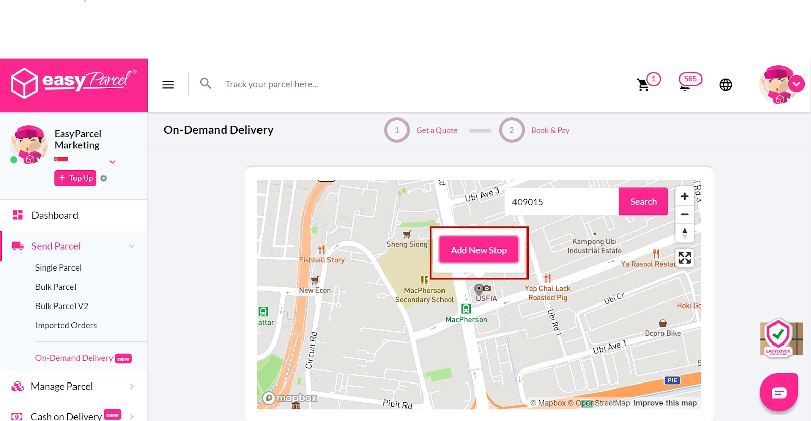 How to create On-Demand parcels? : EasyParcel (Singapore) Help Centre