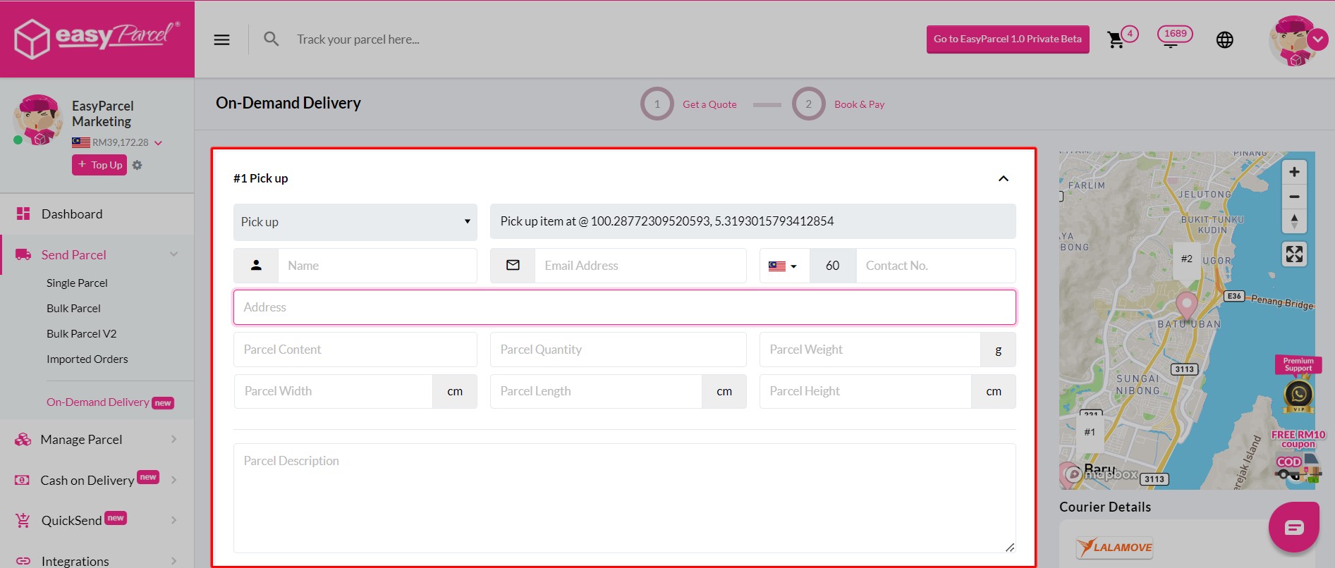 How to create On-Demand parcel? : EasyParcel (Malaysia) Help Centre
