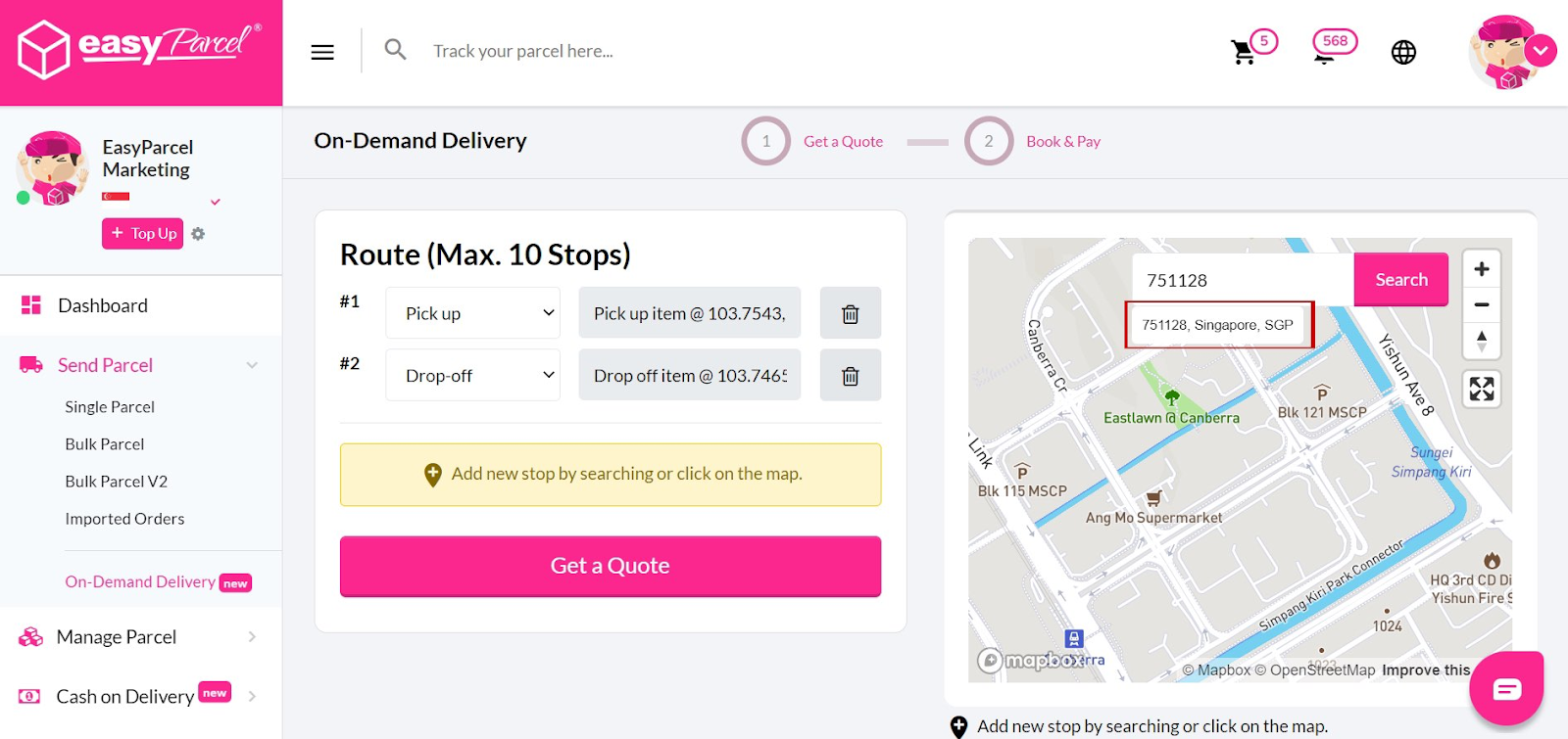 How to create On-Demand parcels? : EasyParcel (Singapore) Help Centre