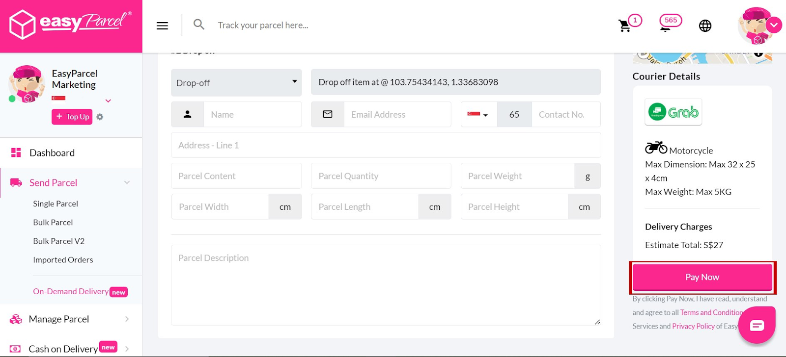How to create On-Demand parcels? : EasyParcel (Singapore) Help Centre