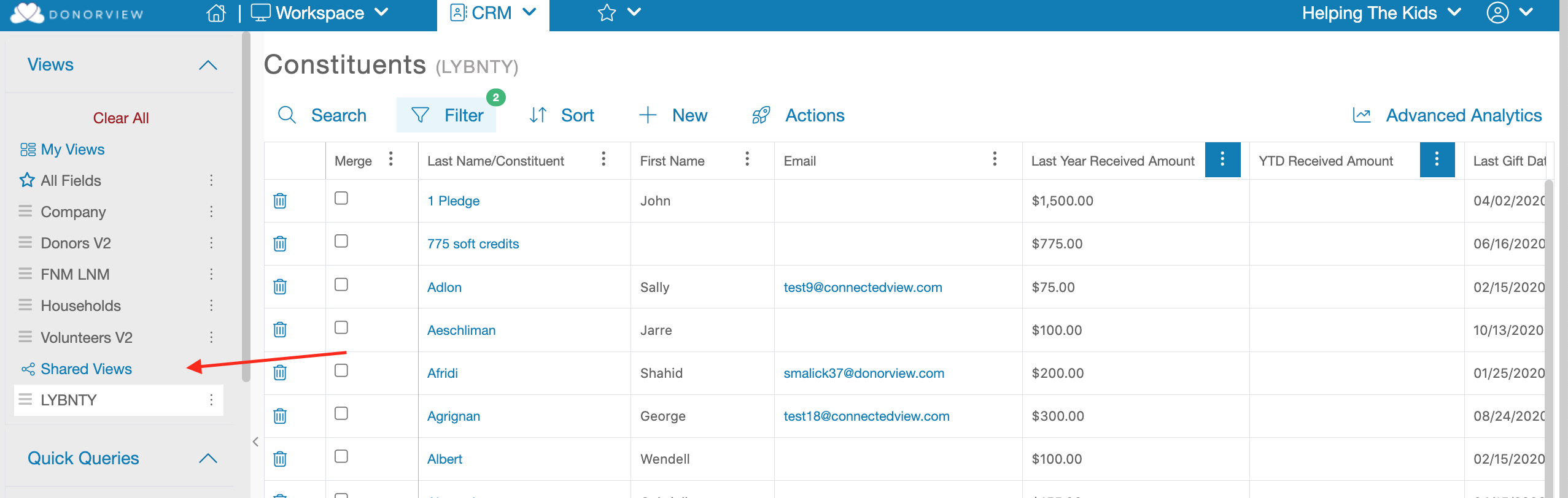 Receiving a Shared View : DonorView