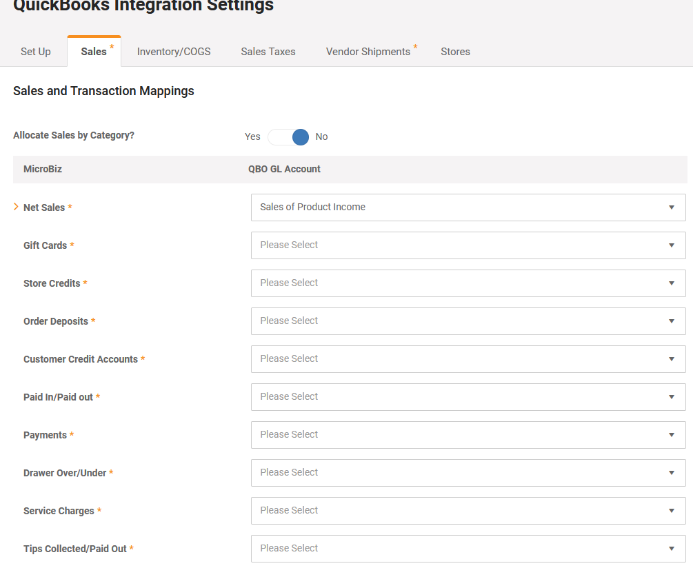 Step Five - Set up Inventory mappings