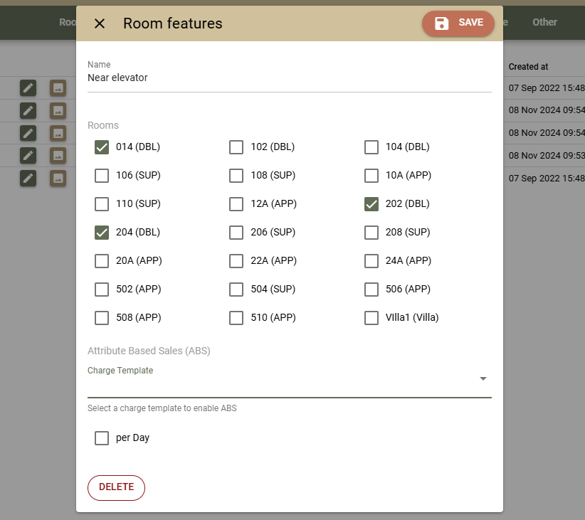 Room Features : Support Centre