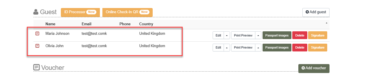 Split additional guests at Check-in (with room share) : Support Centre