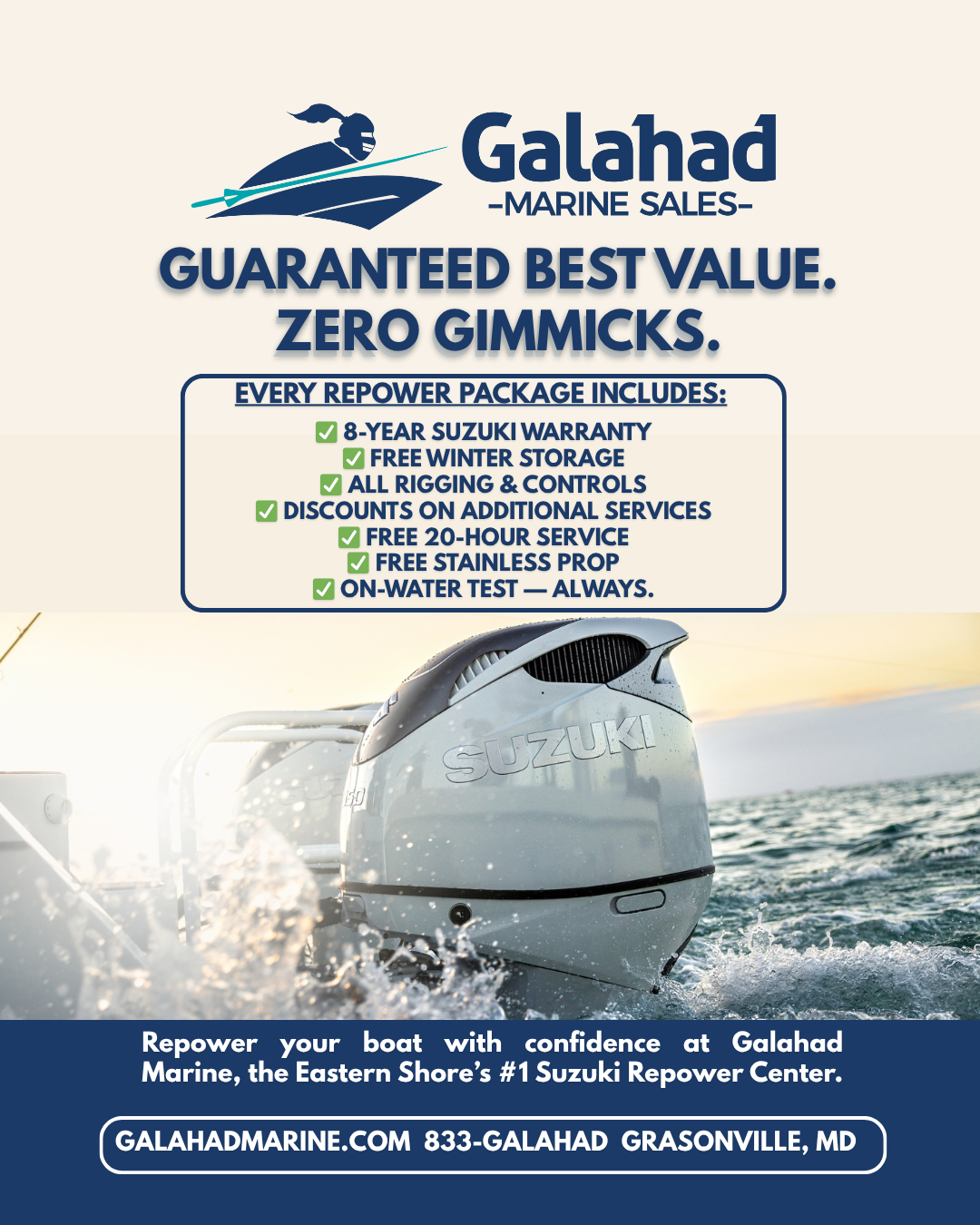 Suzuki Repower in Maryland & Florida | Galahad Marine