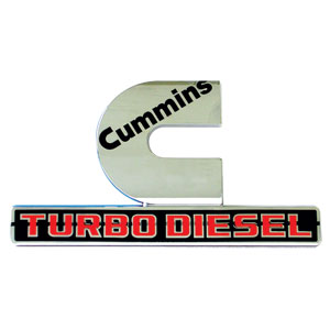 CUMMINS TURBO DIESEL OEM Chrome Fender Emblem