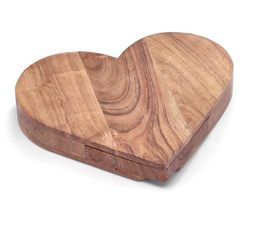 Heart Shaped Wood Charcuterie Set, Valentine Gifts: Georgia Gifts & More