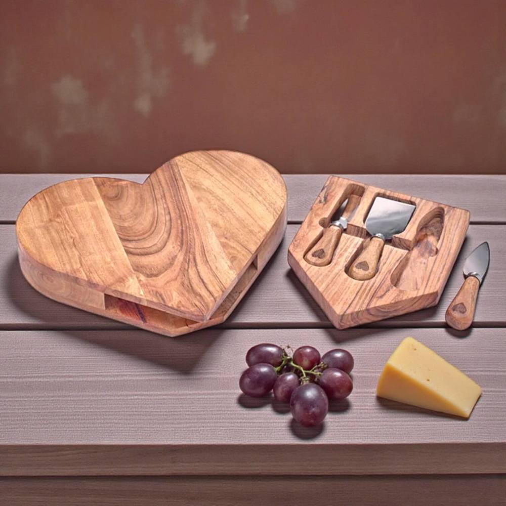 Heart Shaped Wood Charcuterie Set, Valentine Gifts: Georgia Gifts & More