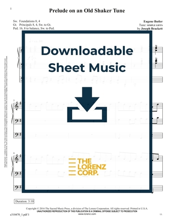 GIA Publications - Prelude on an Old Shaker Tune - Organ Sheet Music ...