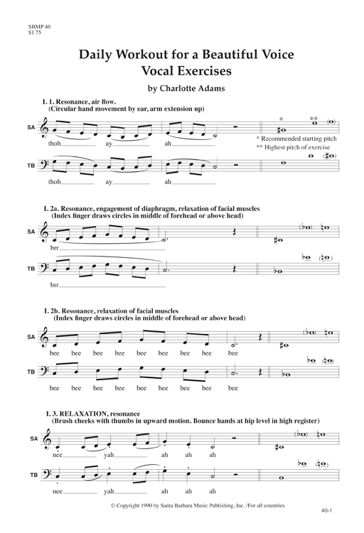 Daily Workout for a Beautiful Voice - Vocal Exercises - SATB Octavo ...