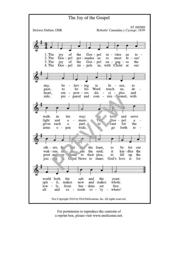 GIA Publications - The Joy of the Gospel (St. Denio)