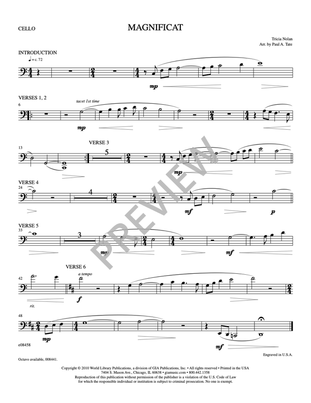 GIA Publications - Magnificat - Cello Instrument Edition