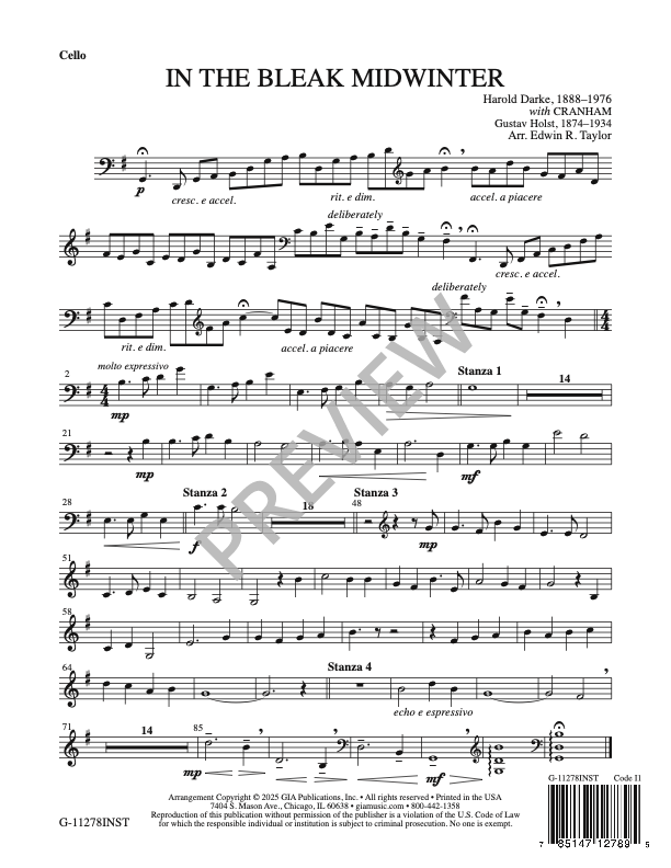 GIA Publications - In the Bleak Midwinter