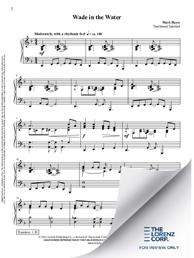 GIA Publications - Wade in the Water - Piano Sheet Music (Digital download)