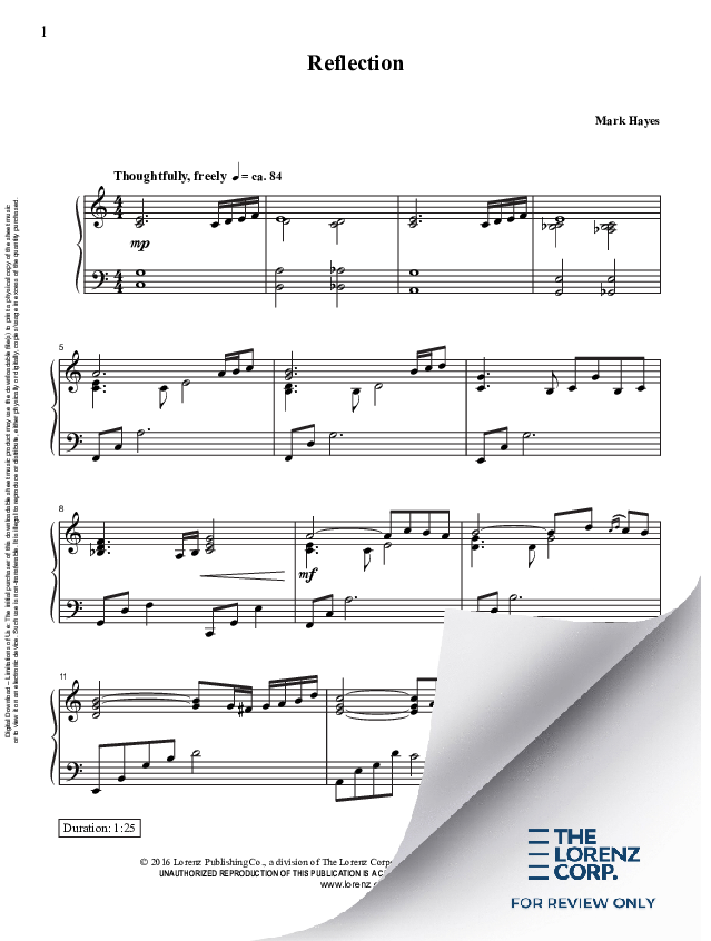 GIA Publications - Reflection - Piano Sheet Music (Digital download)