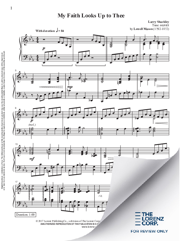 GIA Publications - My Faith Looks Up to Thee - Piano Sheet Music ...