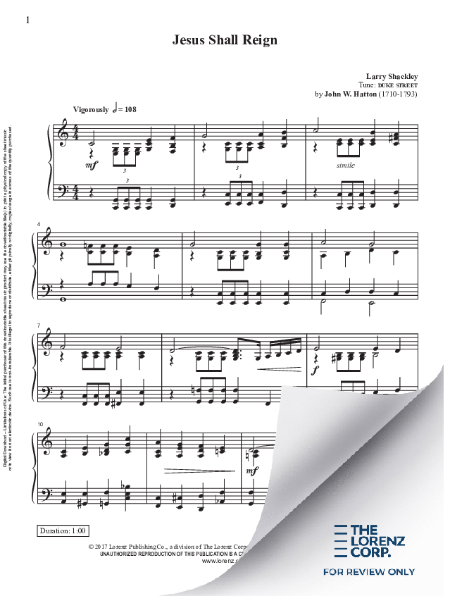 GIA Publications - Jesus Shall Reign - Piano Sheet Music (Digital download)