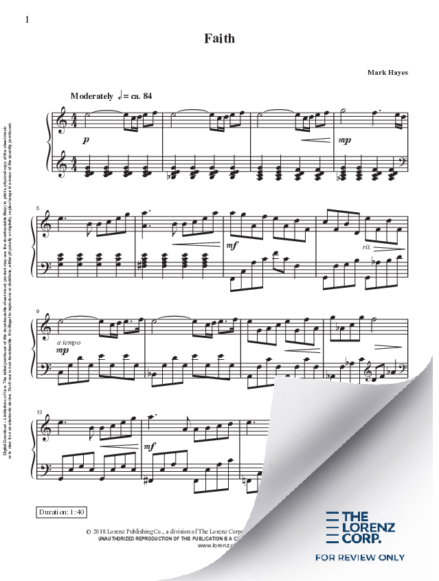 GIA Publications - Faith - Piano Sheet Music (Digital download)