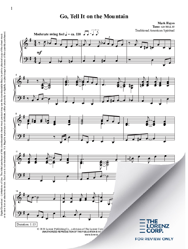 GIA Publications - Go, Tell It on the Mountain - Piano Sheet Music ...