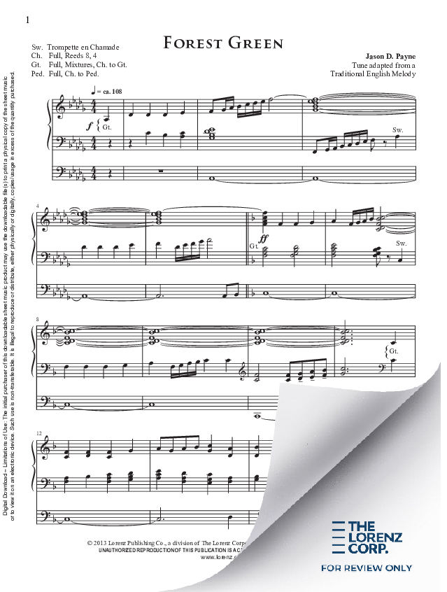 GIA Publications - Forest Green - Organ Sheet Music JP (Digital download)