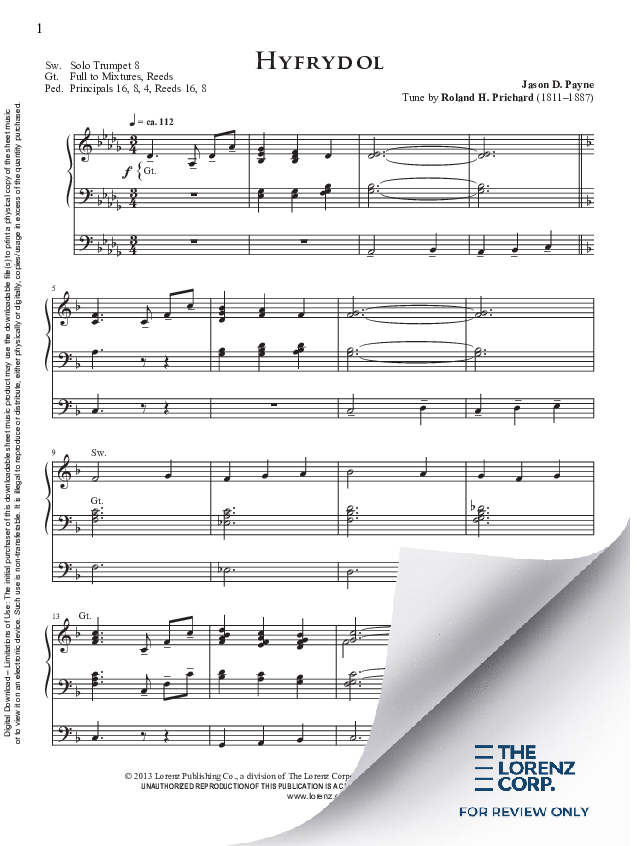 GIA Publications - Hyfrydol - Organ Sheet Music (Digital download)