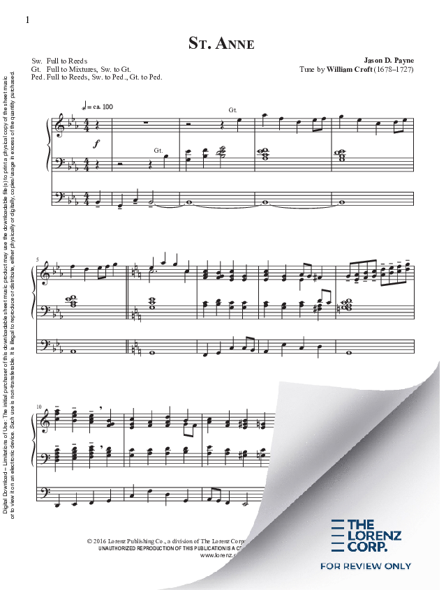 GIA Publications - St. Anne - Organ Sheet Music (Digital download)