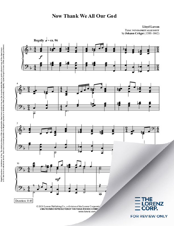GIA Publications - Now Thank We All our God - Piano Sheet Music ...