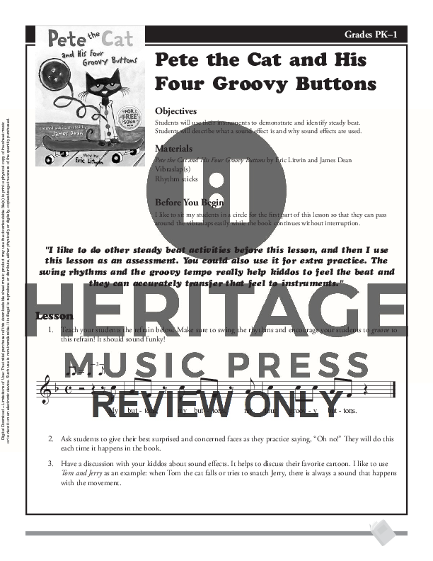 GIA Publications - Pete the Cat and His Four Groovy Buttons - Classroom ...