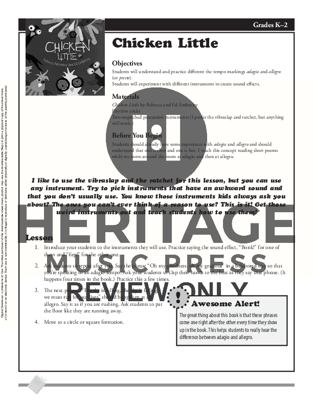 GIA Publications - Chicken Little - Classroom Lesson/Activity (Digital ...