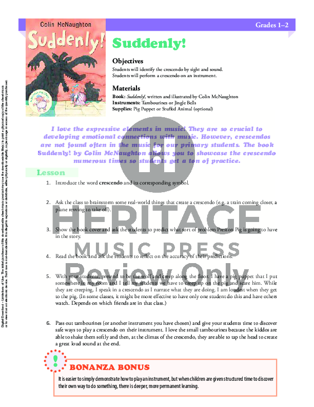 GIA Publications - Suddenly! - Classroom Lesson/Activity (Digital download)