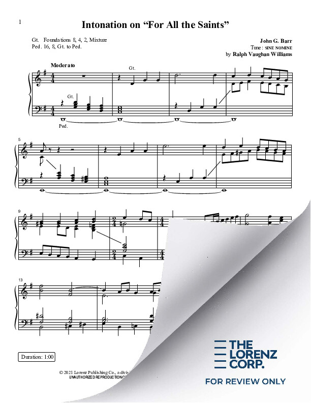 GIA Publications - Intonation on "For All the Saints" - Organ Sheet ...