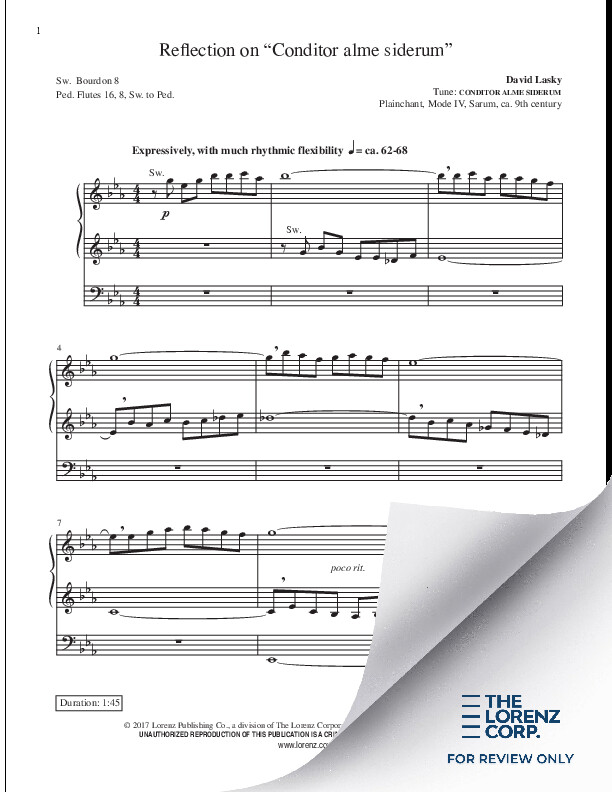 GIA Publications - Reflection on "Conditor alme siderum" - Organ Sheet ...
